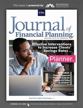 Journal of Financial Planning OPEN SAMPLES and Emails